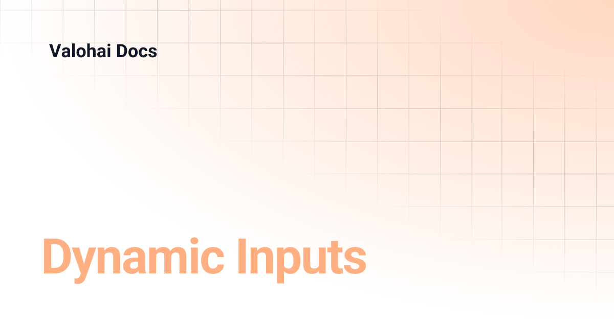 Dynamic Inputs | Valohai Docs