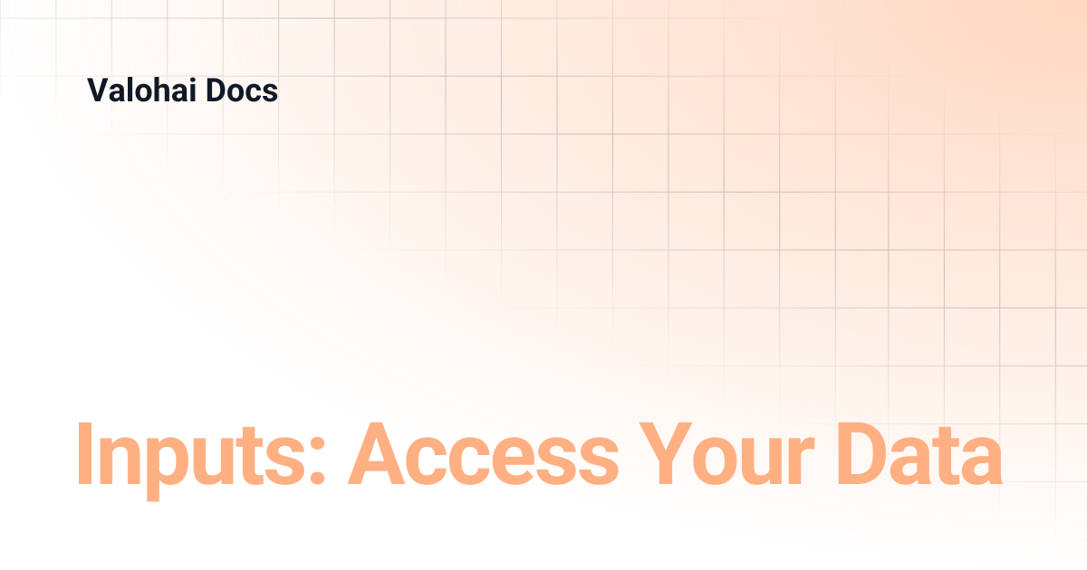 Inputs: Access Your Data | Valohai Docs